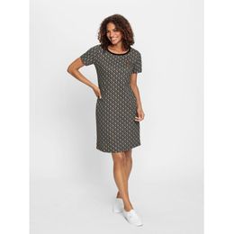 WITT WEIDEN Jersey-Kleid in beige-schwarz-bedruckt | Gr.: 48