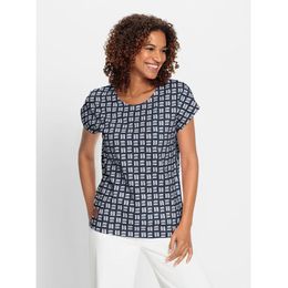 WITT WEIDEN Print-Shirt in marine-ecru-bedruckt | Gr.: 40