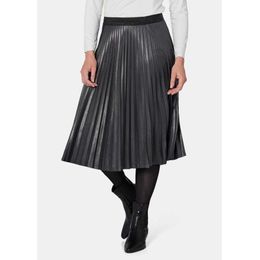 GOLDNER Kurzgr&ouml;&szlig;e: Plisseerock im Metallic Look in metallic-grau | Gr.: 21