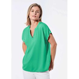GOLDNER Kurzgr&ouml;&szlig;e: Bluse mit Tunika Ausschnitt in jadegr&uuml;n | Gr.: 19
