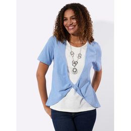 WITT WEIDEN 2-in-1-Shirt in himmelblau-ecru | Gr.: 36