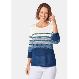GOLDNER Leichter Pullover mit tollem Ringelmuster in royalblau / gemustert | Gr.: 52