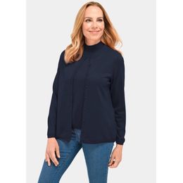 GOLDNER Kurzgr&ouml;&szlig;e: Strickset aus Jacke, Halbarmpullover in marine | Gr.: 25