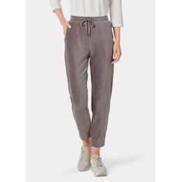 GOLDNER Kurzgr&ouml;&szlig;e: L&auml;ssige Casualhose SARA mit Tunnelzug in taupe | Gr.: 27