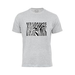Cotton Prime T-Shirt 'Black & White Zebra Eye' Herren Gr&ouml;&szlig;e L graumeliert / schwarz / wei&szlig;