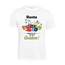 Cotton Prime T-Shirt 'Rente - Endlich Zeit f&uuml;r den Garten' Herren Gr&ouml;&szlig;e M apfel / rot / schwarz / wei&szlig;
