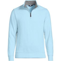 LANDS' END Zipper-Pullover aus Bedford-Ripp, Herren,  Blau, Baumwolle, by Lands' End