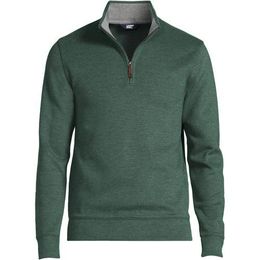 LANDS' END Rei&szlig;verschluss-Pullover aus Bedford-Ripp, Herren,  Gr&uuml;n, Baumwolle, by Lands' End