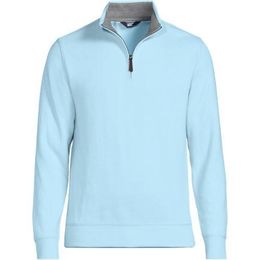 LANDS' END Rei&szlig;verschluss-Pullover aus Bedford-Ripp, Herren,  Blau, Baumwolle, by Lands' End