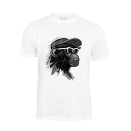 Cotton Prime T-Shirt 'Cool Monkey mit Brille' Herren Gr&ouml;&szlig;e XXL dunkelgrau / schwarz / wei&szlig;