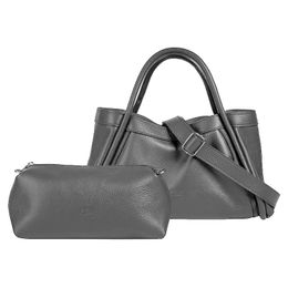 CLUTY Henkeltasche »2 in 1« echt Leder, Made in Italy schwarz