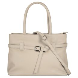 CLUTY Henkeltasche echt Leder, Made in Italy beige