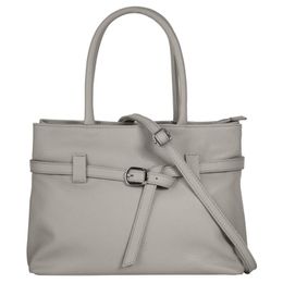 CLUTY Henkeltasche echt Leder, Made in Italy grau