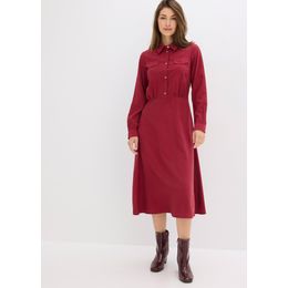 bonprix Kleid mit Hemdkragen, rot