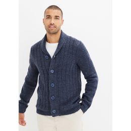 bonprix Strickjacke mit Rippenmuster, blau, Gr.64/66 (3XL), Kuschelige Qualit&auml;t in warmen Farben
