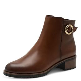 Marco Tozzi Stiefelette, Blockabsatz, Businessschuh mit paktischem Innenreißverschluss cognac 39 39 Schicke Stiefelette mit Zierschnalle und...