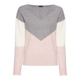 Laura Scott Strickpullover mit Ajourmuster und Streifen offwhite-grau-rosa-gestreift 32/34 32/34 Strickpullover f&uuml;r femininen Stil