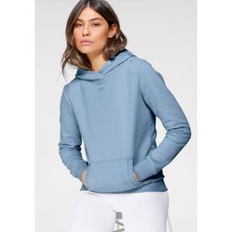 Tamaris Damen Kapuzensweatshirt, figurumspielender Schnitt mit Tasche blau 40/42