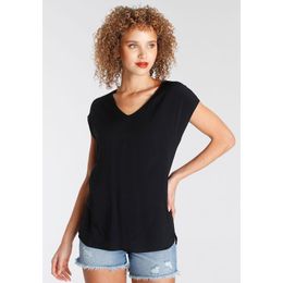 Tamaris Shirtbluse in Lässiger Form mit V-Ausschnitt schwarz 42 42 Bluse von Tamaris