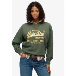Superdry Sweatshirt »EMBELLISHED VL LOOSE CREW« Thyme Green M M Sweater von Superdry
