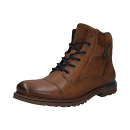 Bugatti Schnürboots Stiefel, Winterboots, Workerboots mit modischer Zierschnalle cognac 44 44 Bugatti Schnürboots mit lässiger Zierschnalle im Used...
