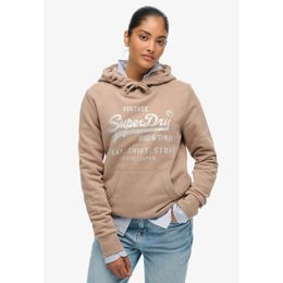 Superdry Kapuzensweatshirt »EMBELLISHED VL RELAXED HOOD« Taupe Grey L L Cooler Hoodie von Superdry
