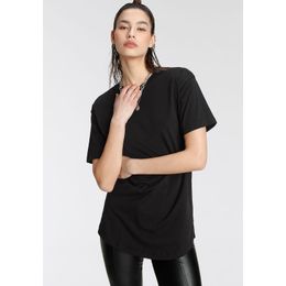 Tamaris Oversize-Shirt in Longform mit abgerundetem Saum schwarz 40/42 40/42 Po-bedeckende Länge und weiter Schnitt für eine bequeme Passform