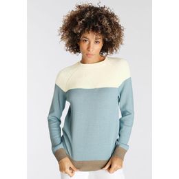 Boysen's Boysen's Damen Strickpullover in modischem Strick-Mix und Streifendesign blau 48/50 (XL)