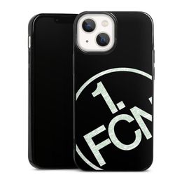 DeinDesign iPhone 13 Mini Handy Slim Case extra d&uuml;nn Silikon Handyh&uuml;lle schwarz H&uuml;lle Logo 1. Fcn 1. Fc N&uuml;rnberg Silikon Slim Case
