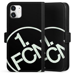 DeinDesign iPhone 11 Handy Klapph&uuml;lle Handyh&uuml;lle aus Kunst Leder schwarz Flip Case Logo 1. Fcn 1. Fc N&uuml;rnberg Sideflip mit Lasche