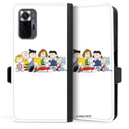 DeinDesign Xiaomi Redmi Note 10 Pro Handy Klapph&uuml;lle Handyh&uuml;lle aus Kunst Leder schwarz Flip Case Merchandise Kindheit Peanuts Sideflip mit langer Lasche
