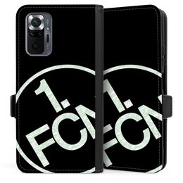 DeinDesign Xiaomi Redmi Note 10 Pro Handy Klapph&uuml;lle Handyh&uuml;lle aus Kunst Leder schwarz Flip Case Logo 1. Fcn 1. Fc N&uuml;rnberg Sideflip mit langer Lasche
