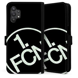 DeinDesign Galaxy A32 5G Handy Klapph&uuml;lle Handyh&uuml;lle aus Kunst Leder schwarz Flip Case 1. Fc N&uuml;rnberg 1. Fcn Logo Sideflip mit langer Lasche