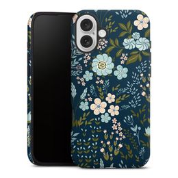 DeinDesign iPhone 16 Plus Handy Panzer Handyhülle robuste Outdoor Hülle Schutzhülle matt Muster Blue Flowers Tough Case