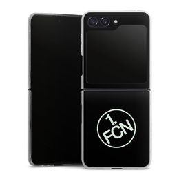 DeinDesign Galaxy Z Flip 5 Handy Hard Case Schutzh&uuml;lle transparent Smartphone Handy H&uuml;lle 1. Fc N&uuml;rnberg 1. Fcn Logo Hard Case
