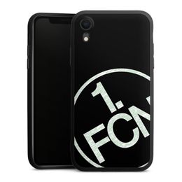 DeinDesign iPhone Xr Handy Premium Silikon H&uuml;lle Handyh&uuml;lle schwarz Case Logo 1. Fcn 1. Fc N&uuml;rnberg Silikon Premium Case