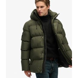 Superdry Herren Gesteppt Mittellange Sport Kapuzenjacke, Dunkelkaki - Gr&ouml;&szlig;e: S 1020202000628D8B001
