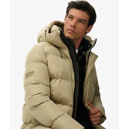Superdry Herren Mittellange Sport-steppjacke mit Kapuze Beige - Gr&ouml;&szlig;e: L 10202020006289UN003