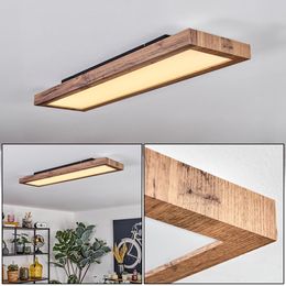 hofstein Salmi Deckenpanel LED Holzoptik, Schwarz, 1-flammig