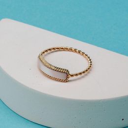 Holzkern Summersweet Ring Gold und Rosa Perlmutt