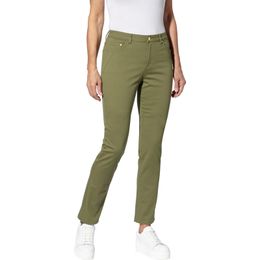 CRÉATION L Damen 5-Pocket-Jeans mit Ziernähten khaki Größe 40