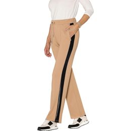 CR&Eacute;ATION L Damen Schlupfhose mit Streifen in Leder-Optik camel Gr&ouml;&szlig;e 40