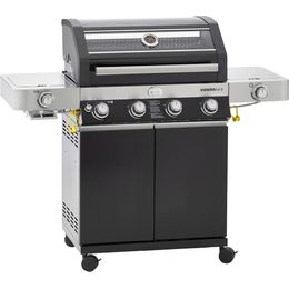 Rösle Gasgrill RÖSLE "BBQ-Station VIDERO, 25524", schwarz, B:138cm H:117,5cm T:57cm, Grills, G4-S Schwarz, 4 Brenner, extra Primezone und Seitenbrenner, VARIO+