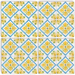 Getränkeuntersetzer queence "Gelbe Mosaik Fliesen Steine", gelb, B:10cm H:10cm T:1cm, Naturstein, Untersetzer, Mosaik Set Topfuntersetzer Naturstein Untersetzer 10x10x1cm