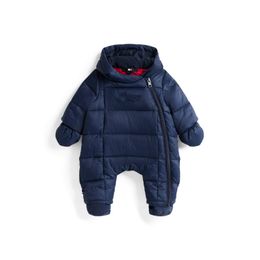 Schneeoverall Tommy Hilfiger "TOMMY PUFFER SKISUIT", Mädchen, Gr. 68, blau (schwarz night navy), Jersey, Obermaterial: 100% Polyamid, unifarben, regular fit normal, Rundhals, eingesetzt, Overalls, für Babys