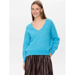 N&uuml;mph N&Uuml;MPH Damen Strickpullover "N&uuml;mph Sweater NURIETTE"aquarius, Gr. XXL, Obermaterial: 32% Alpaka, 32% Wolle, 30% Polyamid, 6% Elasthan, Pullover