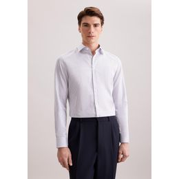 Businesshemd Seidensticker "Schwarze Rose", Herren, Gr. S (38), normale &Auml;rmell&auml;ngen, dunkelblau, 100% Baumwolle, gestreift, slim fit, 2-Knopf-Manschette, Hemden, Slim 1/1 Kentkragen Gestreift