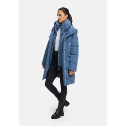 Winterjacke Marikoo "Virenaa", Damen, Gr. M, blau (dusty blau), Obermaterial: 100% Polyester; Futter: 95% Polyester, 5% Elasthan; Wattierung: 100% Polyester; Ärmelfutter: 100% Polyester, Jacken, mit extra hohem Kragen und warmem Fleecefutter