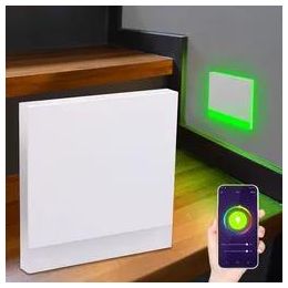 LED Treppenleuchte eckig weiß - Lichtfarbe: Smart Tuya RGB CCT 3W - Lichtaustrit...