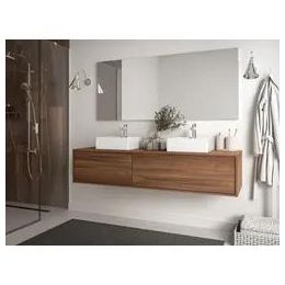 Waschbeckenunterschrank hängend - Holzfarben dunkel - 150 cm - ISAURE II